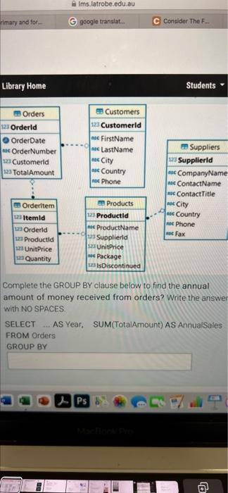 Solved primary and fo Library Home Orders 123 Orderld | Chegg.com