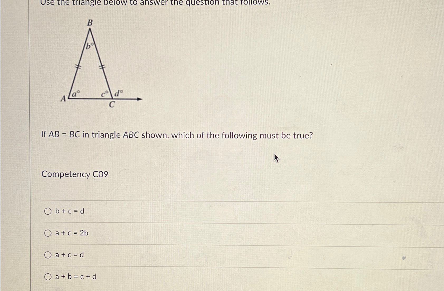 Solved Use the triangle below to answer the question that | Chegg.com