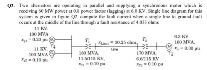 Q2. Two alternators are operating in parallel and | Chegg.com