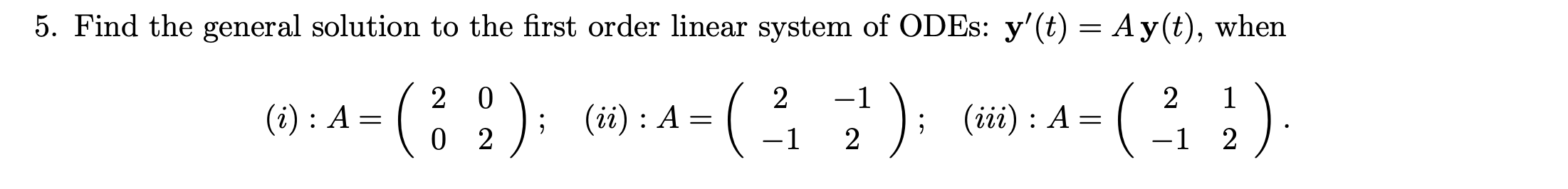 Solved Find the general solution to the first order linear | Chegg.com