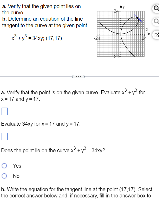 Solved a. ﻿Verify that the given point lies on b. ﻿Write the | Chegg.com