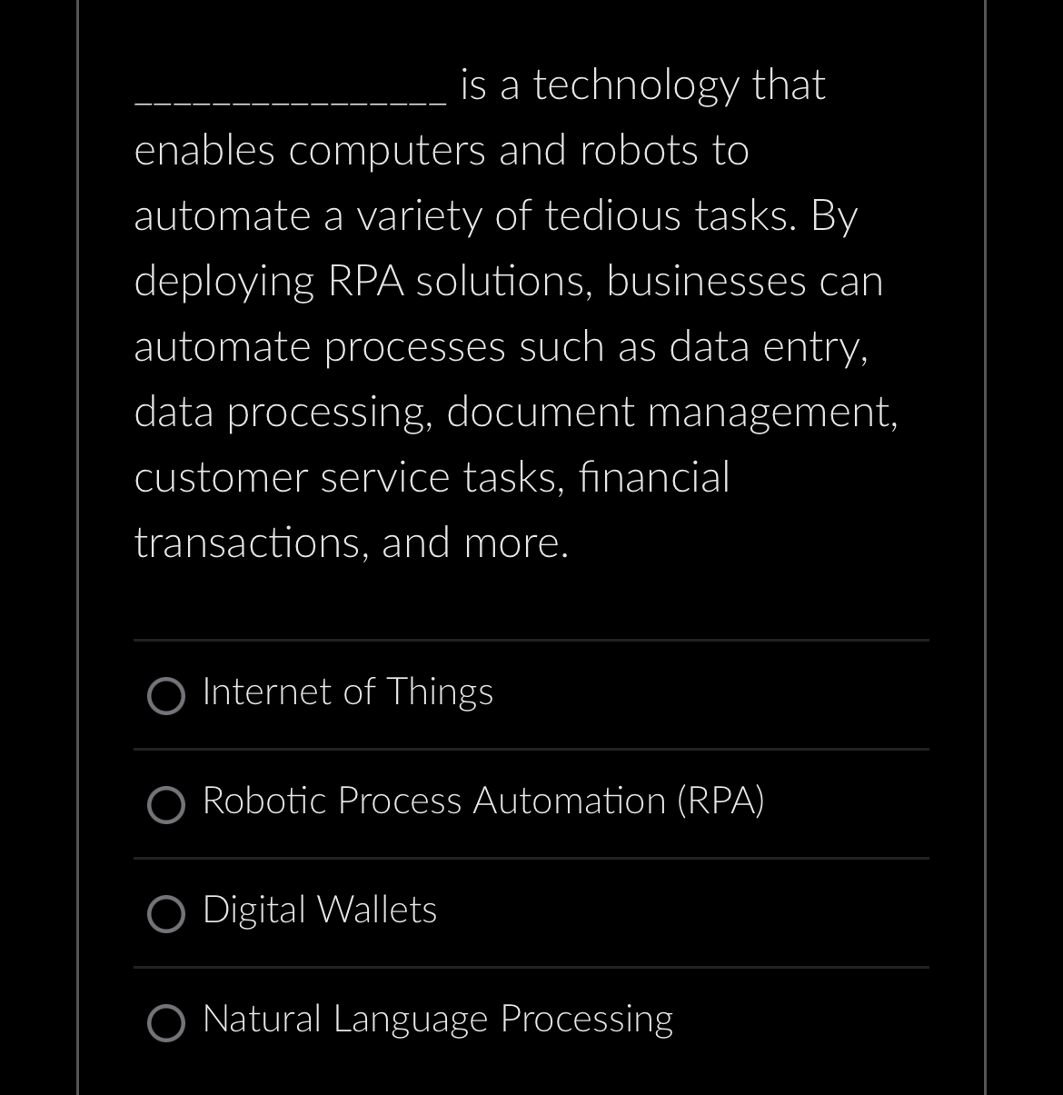 Solved is a technology that enables computers and robots to | Chegg.com