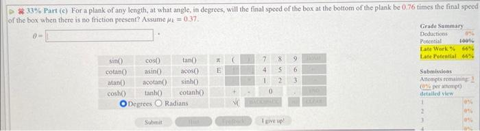Solved D 33\% Part (c) For a plank of any length, at what | Chegg.com