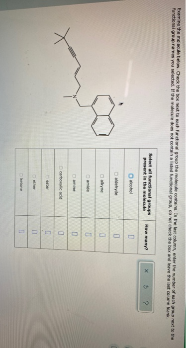 Solved Examine the molecule below. Check the box next to | Chegg.com