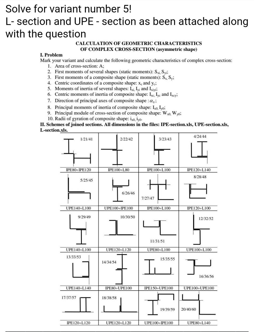 Solve for variant number 5 ! L- section and UPE - | Chegg.com