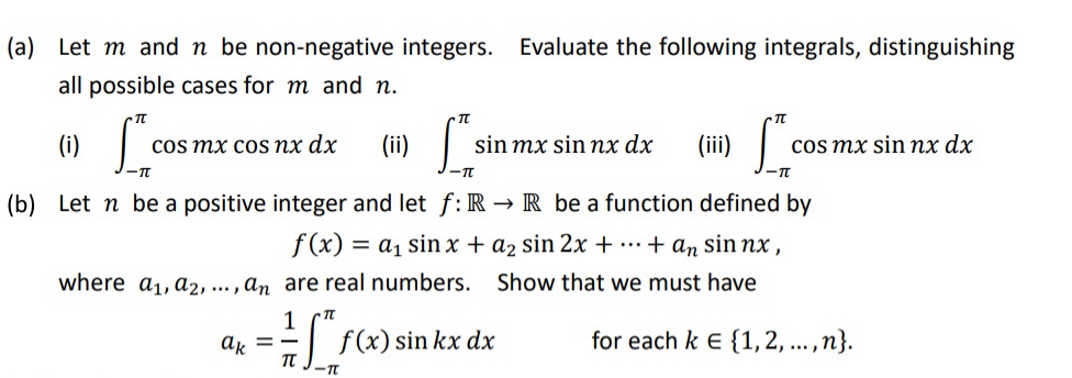 Solved (a) ﻿Let m ﻿and n ﻿be non-negative integers. Evaluate | Chegg.com