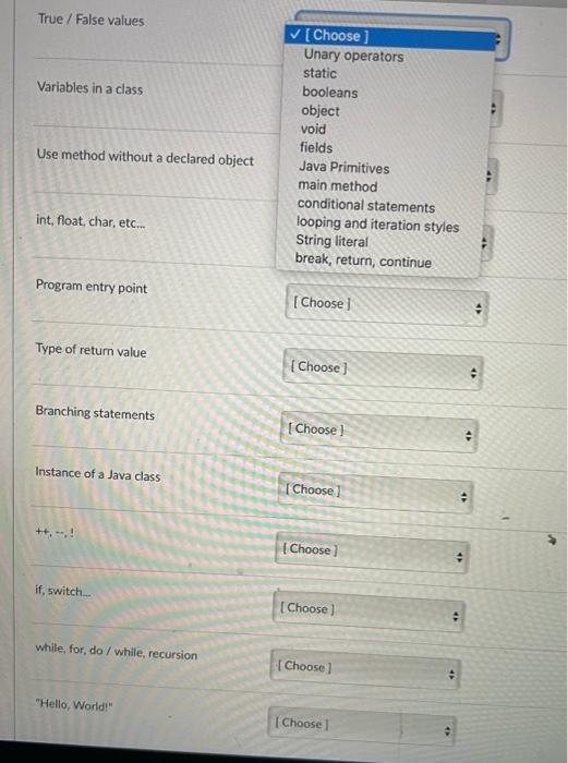 Solved True / False values Variables in a class Use method | Chegg.com Solved True / False values Variables in a class Use method | Chegg.com