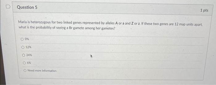 Solved Maria is heterozygous for two linked genes | Chegg.com