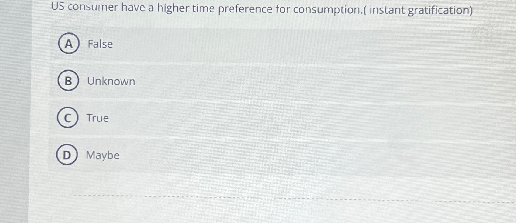 Solved US consumer have a higher time preference for | Chegg.com