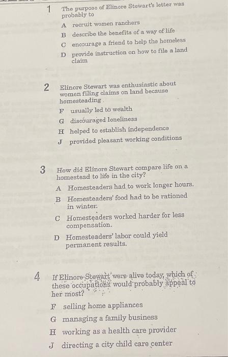 Here is a letter written by Elinore Rupert Stewart in | Chegg.com