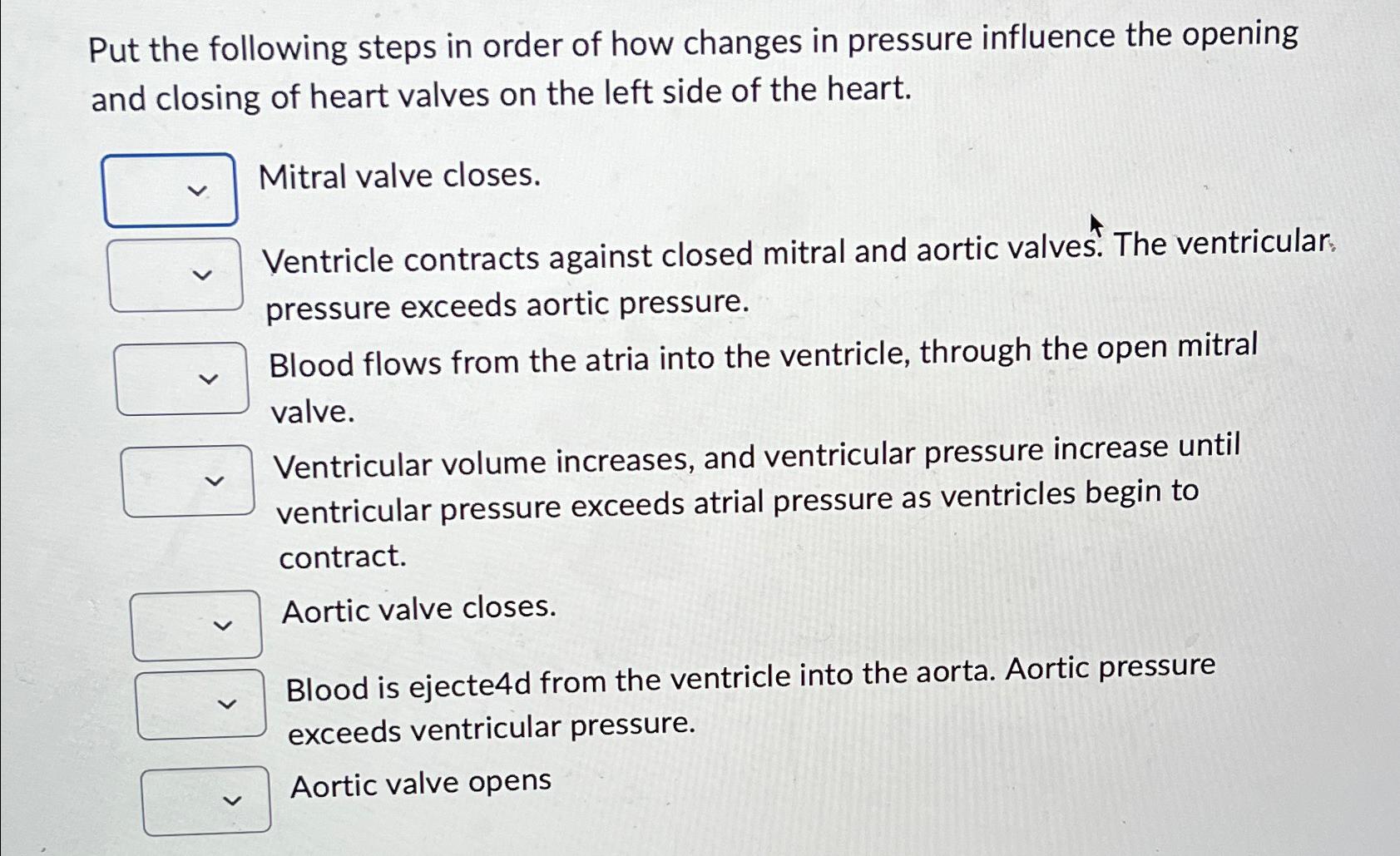 Solved Put the following steps in order of how changes in | Chegg.com