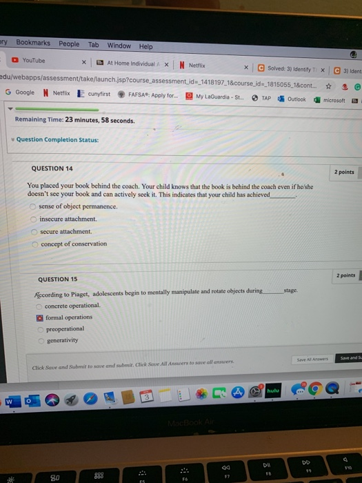 Solved ory Bookmarks People Tab Window Help : YouTube x At | Chegg.com