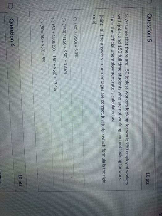 Solved Question 5 10 pts 5. Assume that there are: 50 | Chegg.com