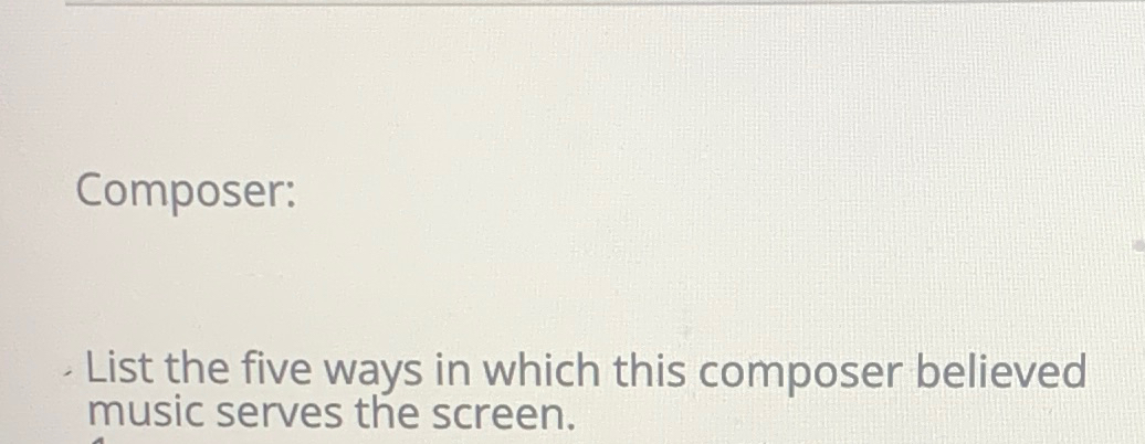 Solved Composer:List the five ways in which this composer | Chegg.com
