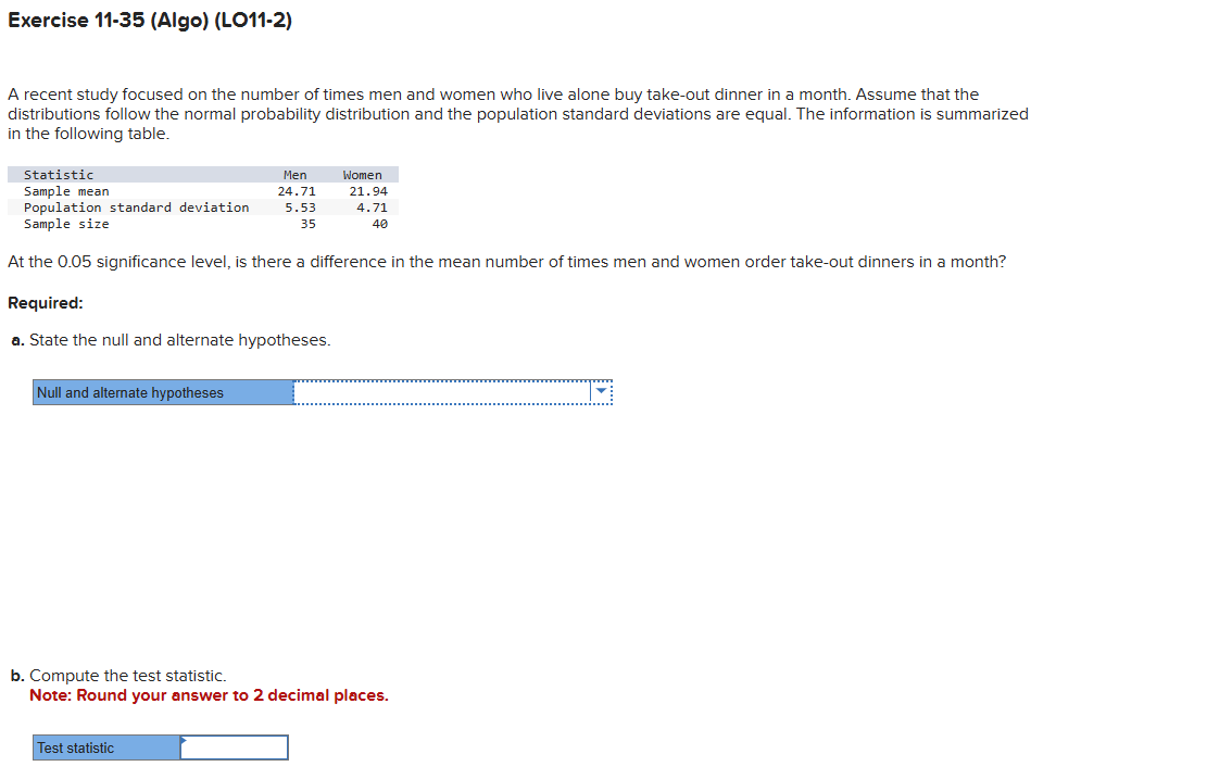 Solved Exercise 11-35 (Algo) (LO11-2)A recent study focused | Chegg.com