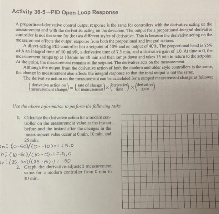Activity 36-5-PID Open Loop Response A | Chegg.com