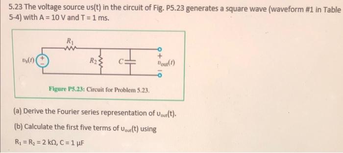 Solved 5.23 The voltage source us (t) in the circuit of Fig. | Chegg.com