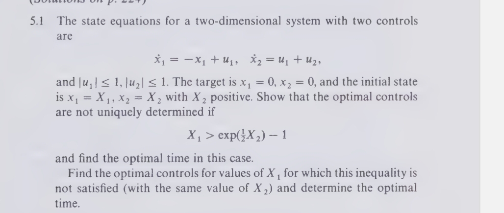 Solved 5.1 ﻿The state equations for a two-dimensional system | Chegg.com