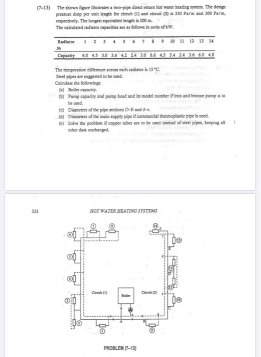 (7-13) The shown figure illustrates a two-pipe direct | Chegg.com