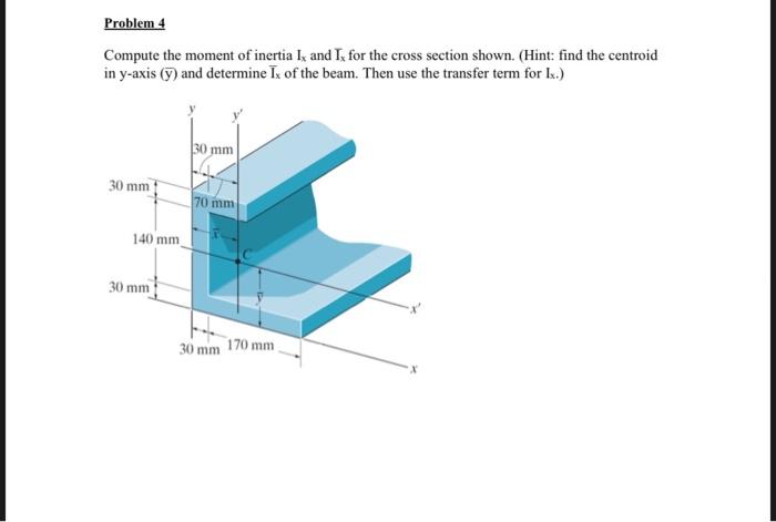 Solved Compute the moment of inertia Ix and Ix for the cross | Chegg.com