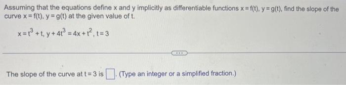 Solved Assuming that the equations define x and y implicitly | Chegg.com
