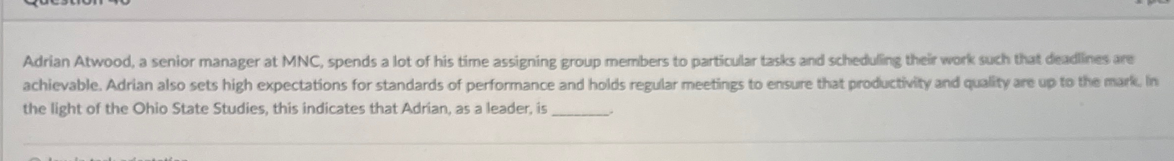 Solved Adrian Atwood, a senior manager at MNC, ﻿spends a lot | Chegg.com