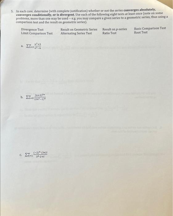 Solved 5. In each case, determine (with complete | Chegg.com