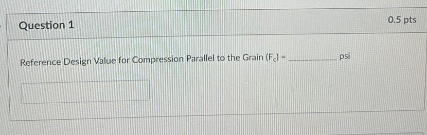 Solved Reference Design Value for Compression Parallel to | Chegg.com