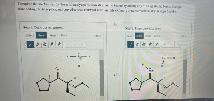 Solved Complete the mechanism for the acid-catalyzed | Chegg.com