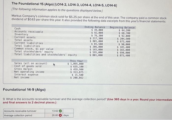 Solved The Foundational 15 (Algo) [LO14-2, LO14-3, LO14-4, | Chegg.com