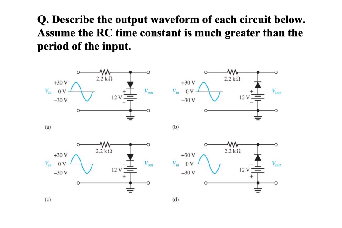 Solved Q. ﻿Describe the output waveform of each circuit | Chegg.com