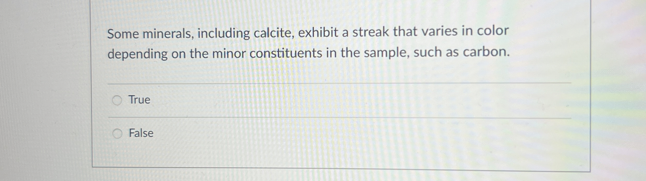 Solved Some minerals, including calcite, exhibit a streak | Chegg.com