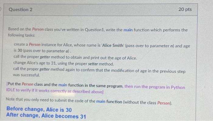 Solved Based on the Person class you've written in | Chegg.com
