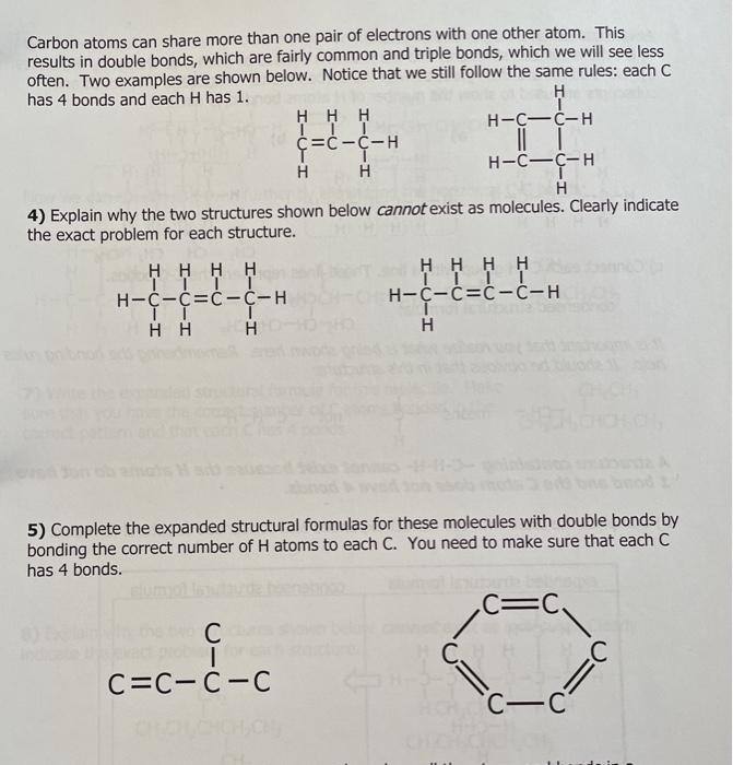 Solved 2a) Complete the expanded structural formulas below | Chegg.com