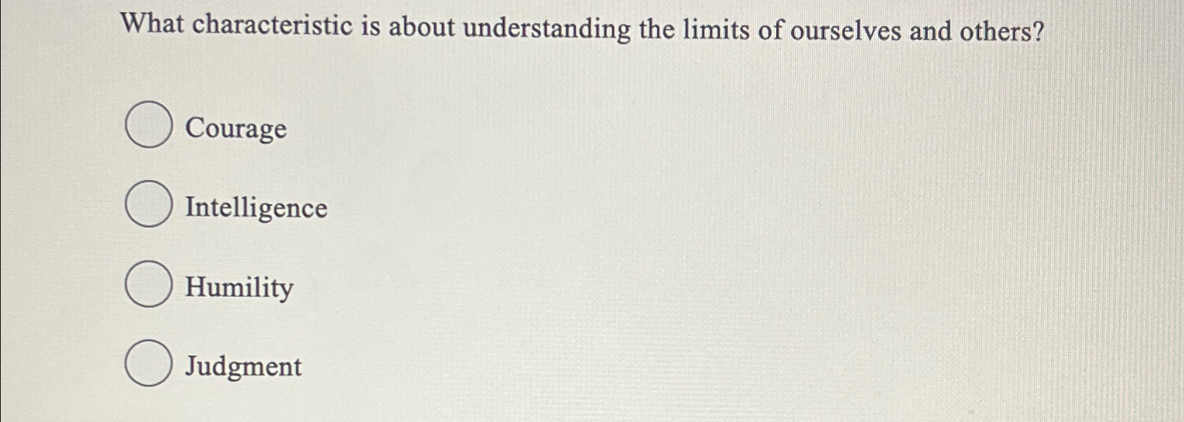 Solved What characteristic is about understanding the limits | Chegg.com
