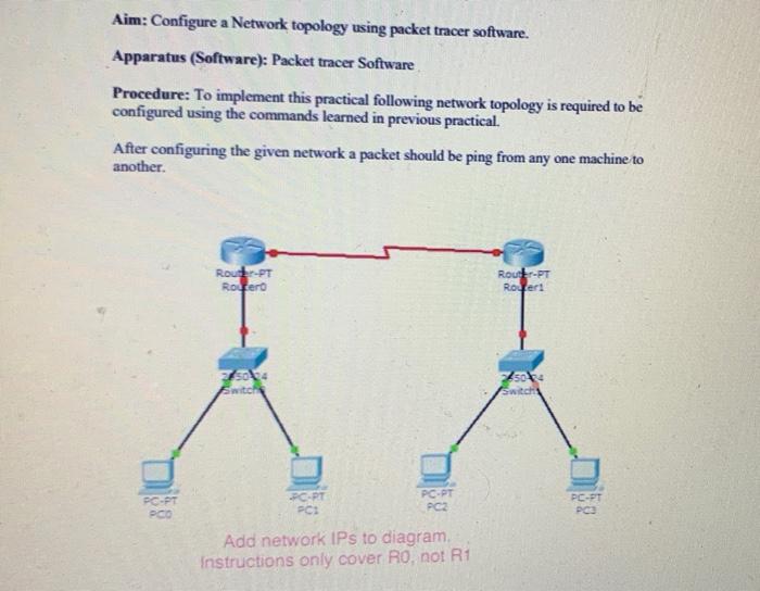 Solved Aim: Configure a Network topology using packet tracer | Chegg.com