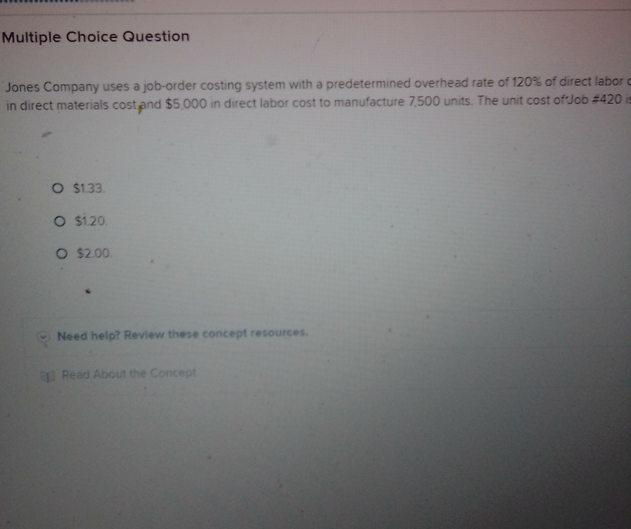 Solved Multiple Choice QuestionJones Company uses a | Chegg.com