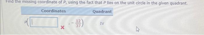 Solved Find the missing coordinate of P, using the fact that | Chegg.com