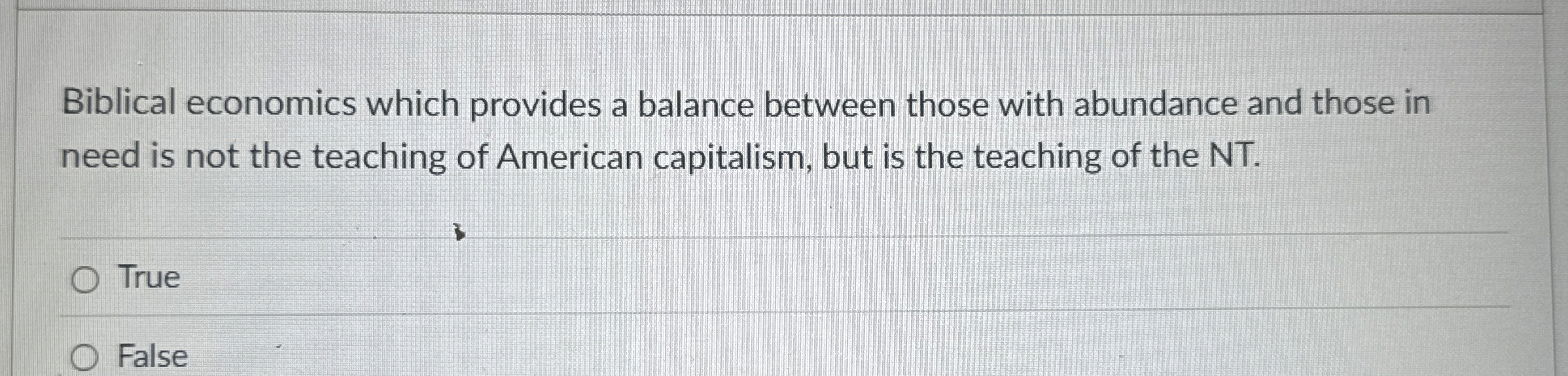 Solved Biblical economics which provides a balance between | Chegg.com