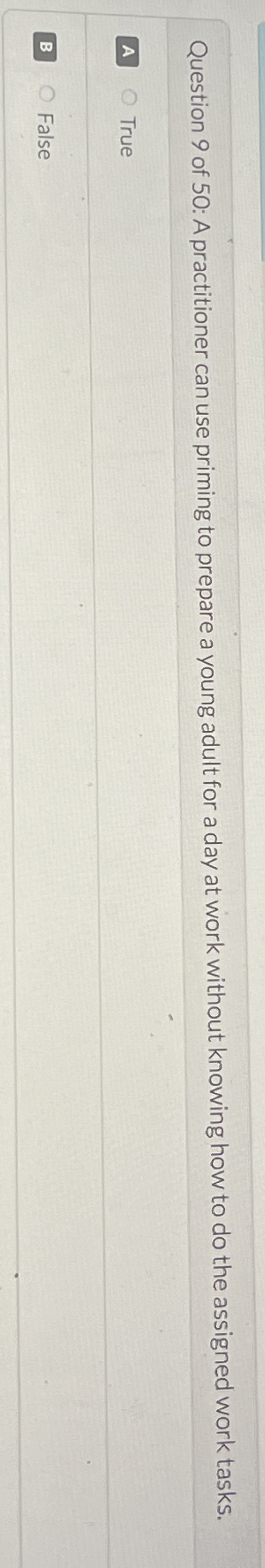 Solved Question 9 ﻿of 50: A practitioner can use priming to | Chegg.com