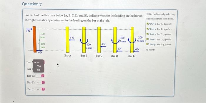 Solved For each of the five bars below (A, B, C, D, and E), | Chegg.com