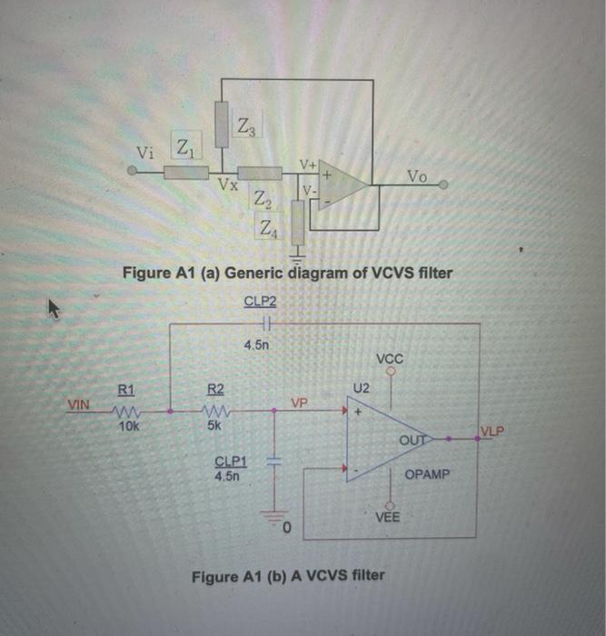 Solved A1 Section A To design a VCVS filter as shown in | Chegg.com