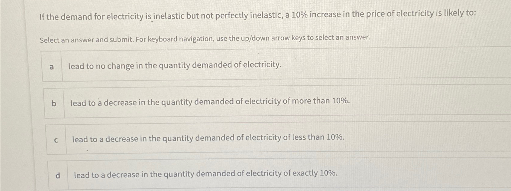 Solved If the demand for electricity is inelastic but not | Chegg.com