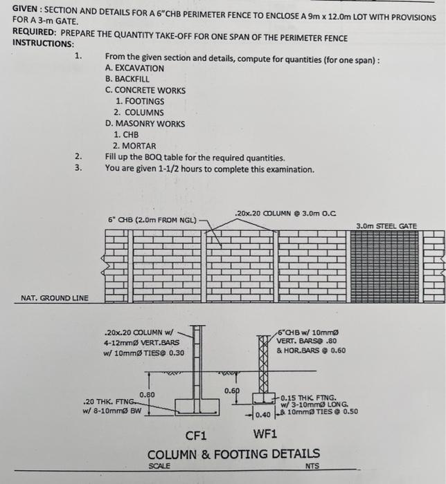 Solved GIVEN : SECTION AND DETAILS FOR A 6"CHB PERIMETER | Chegg.com