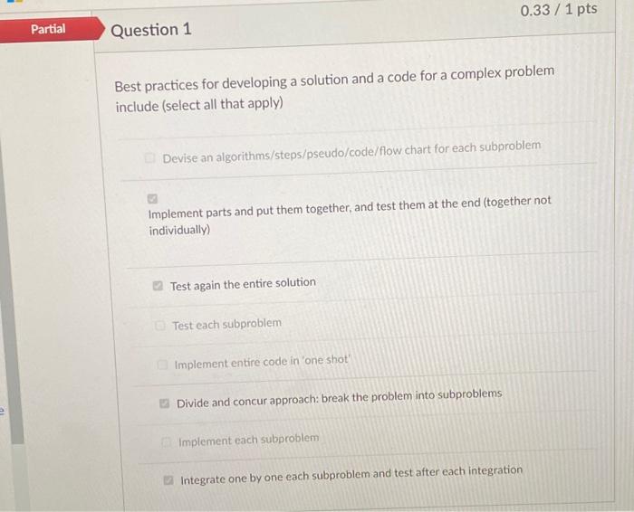 Solved Best practices for developing a solution and a code | Chegg.com