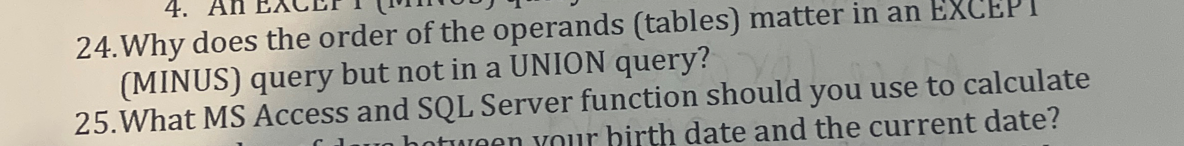 Solved Why does the order of the operands (tables) ﻿matter | Chegg.com