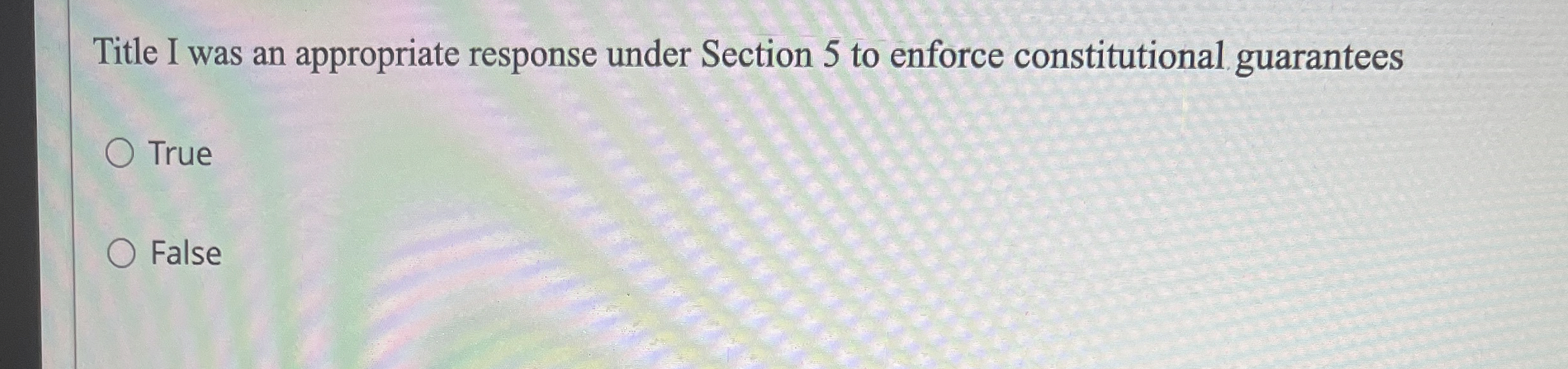 Solved Title I was an appropriate response under Section 5 | Chegg.com