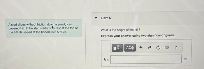 A sled slides without friction down a small, | Chegg.com