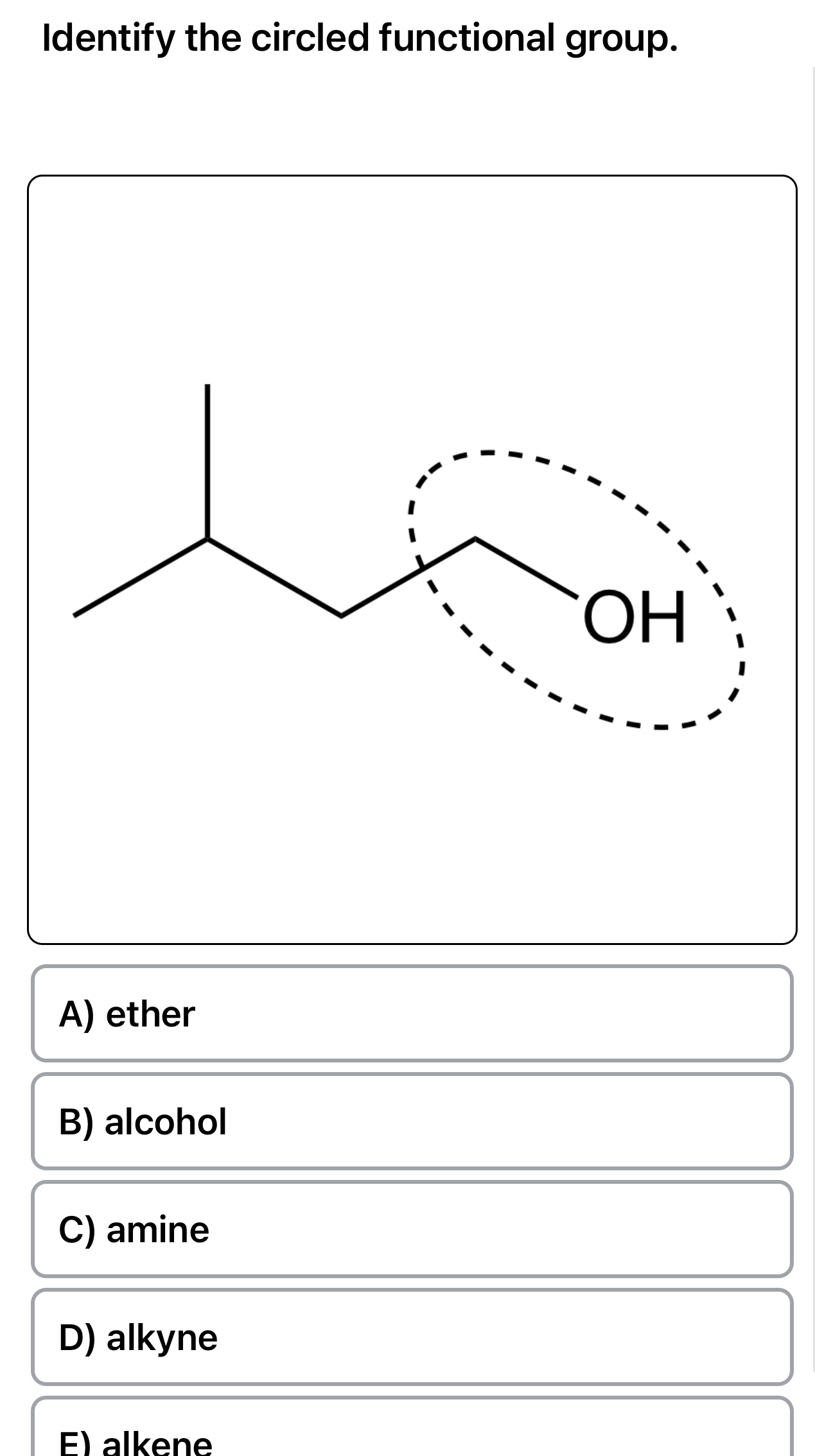 Solved Identify the circled functional group.A) ﻿etherB) | Chegg.com