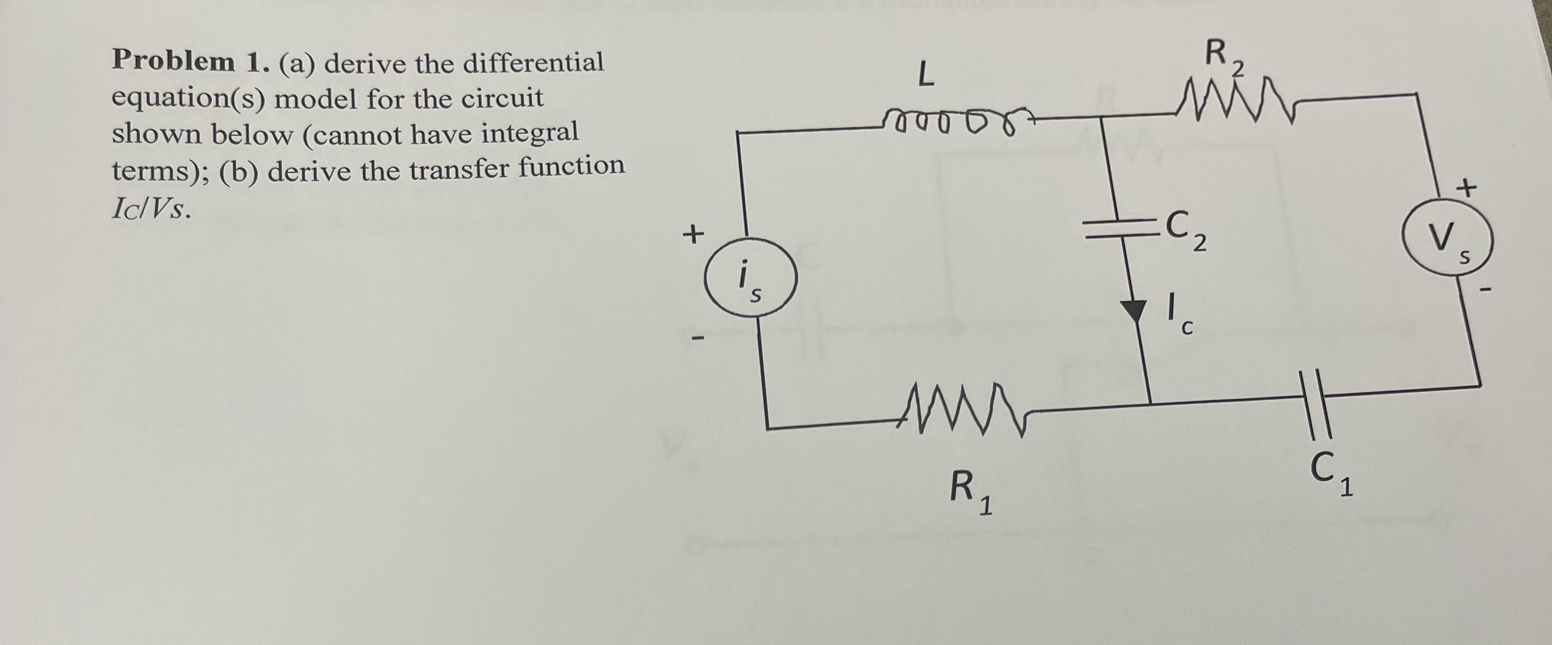 Solved Problem 1. (a) ﻿derive the differential equation(s) | Chegg.com